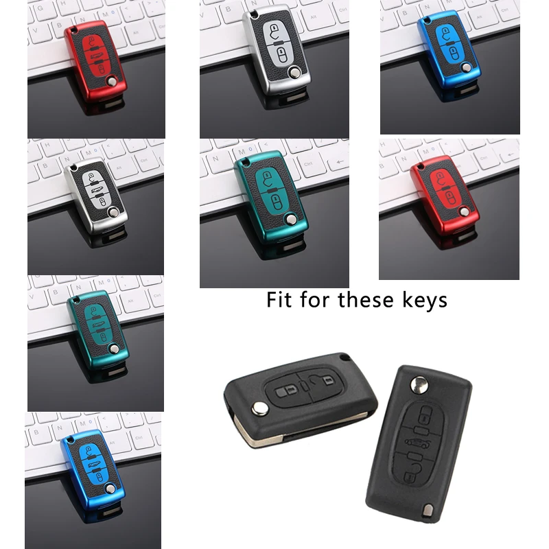 TPU-Leather-2-3-Buttons-Car-Remote-Key-Case-Cover-for-Citroen-C2-C3-C4 ...