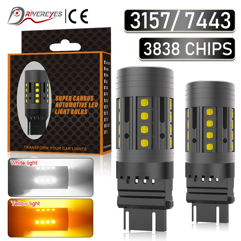 2pcs-Turbo-7443-3157-LED-Bulb-Canbus-Backup-Reverse-Lamps-3838-SMD-LED ...