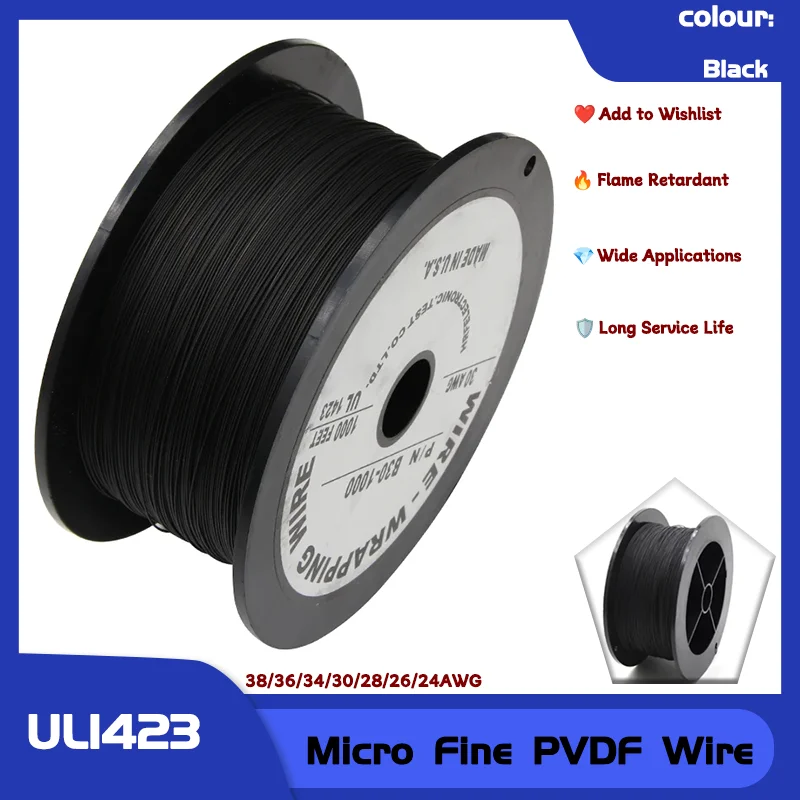 UL1423 Micro Fine PTFE Wire 38/36/34/30/28/26/24AWG High Temperature ...