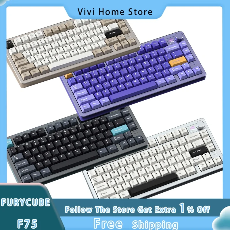 Furycube-F75-Customized-Mechanical-Keyboard-Aluminum-Alloy-Three-Mode ...
