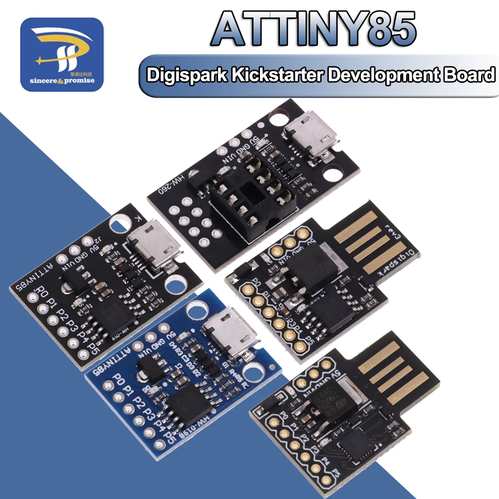 ATTINY Blue Black TINY85 Digispark Kickstarter Micro TYPE-C Development Board ATTINY85 module ...