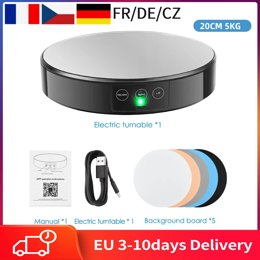 20CM-5kg-Load-360-Electric-Turntable-Table-With-Touch-Button-LED ...
