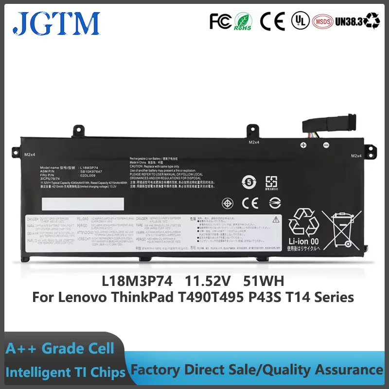 JGTM-L18M3P73-L18M3P74-Laptop-Battery-for-Lenovo-ThinkPad-T490-T495 ...