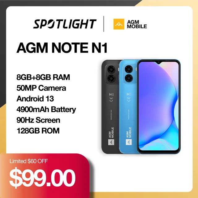 [World Premiere] AGM NOTE N1 Smartphone 8GB RAM 128GB ROM 6.583 Inch ...