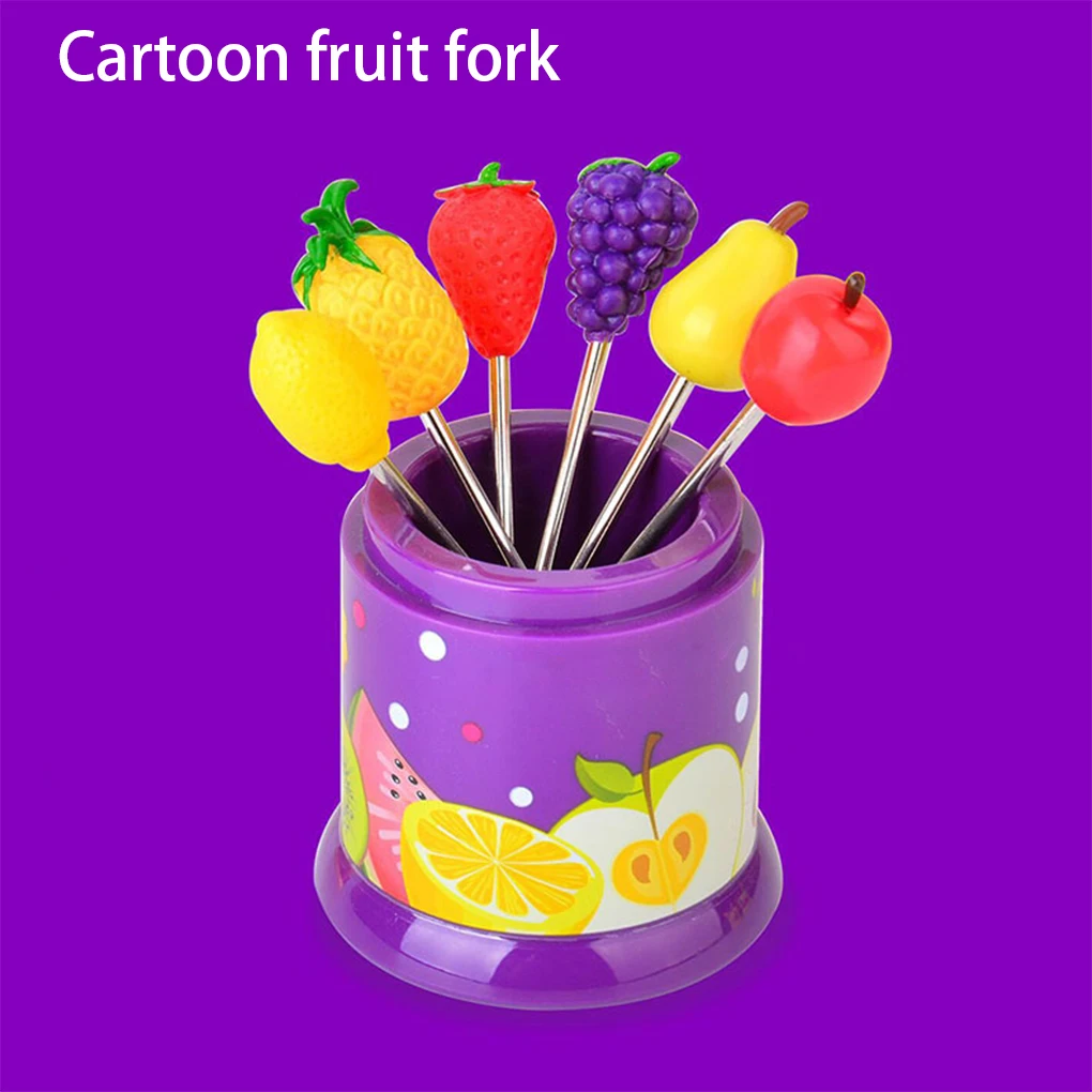 Pack-of-6-Fruit-Picks-Dessert-Fork-Toothpicks-Decoration-Flatware ...