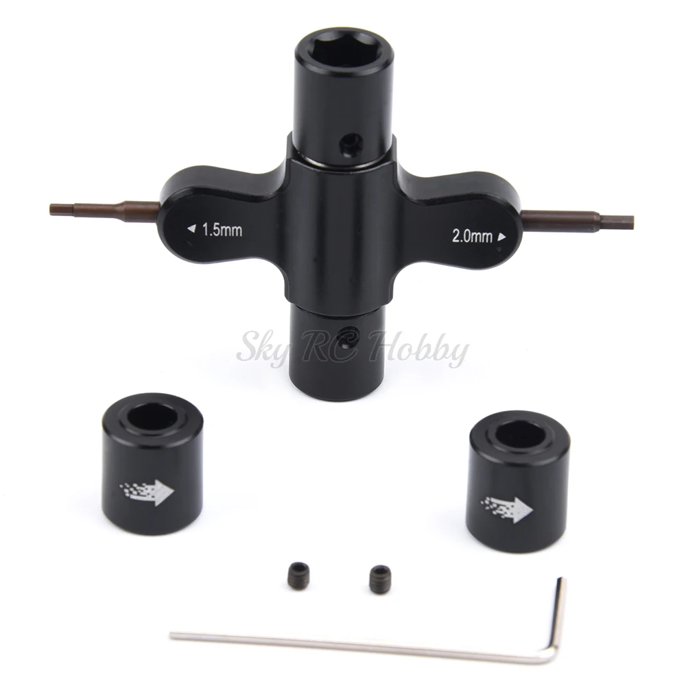 RC M3 M5 Quad Wrench with Built in One Way Bearing Tool 1.5mm 2mm screwdriver Release Propeller ...