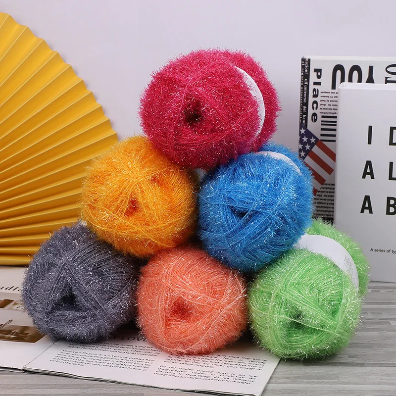 NUBECOM 50g Colorful Bright Thread Glass Wool Knitting Yarn DIY ...
