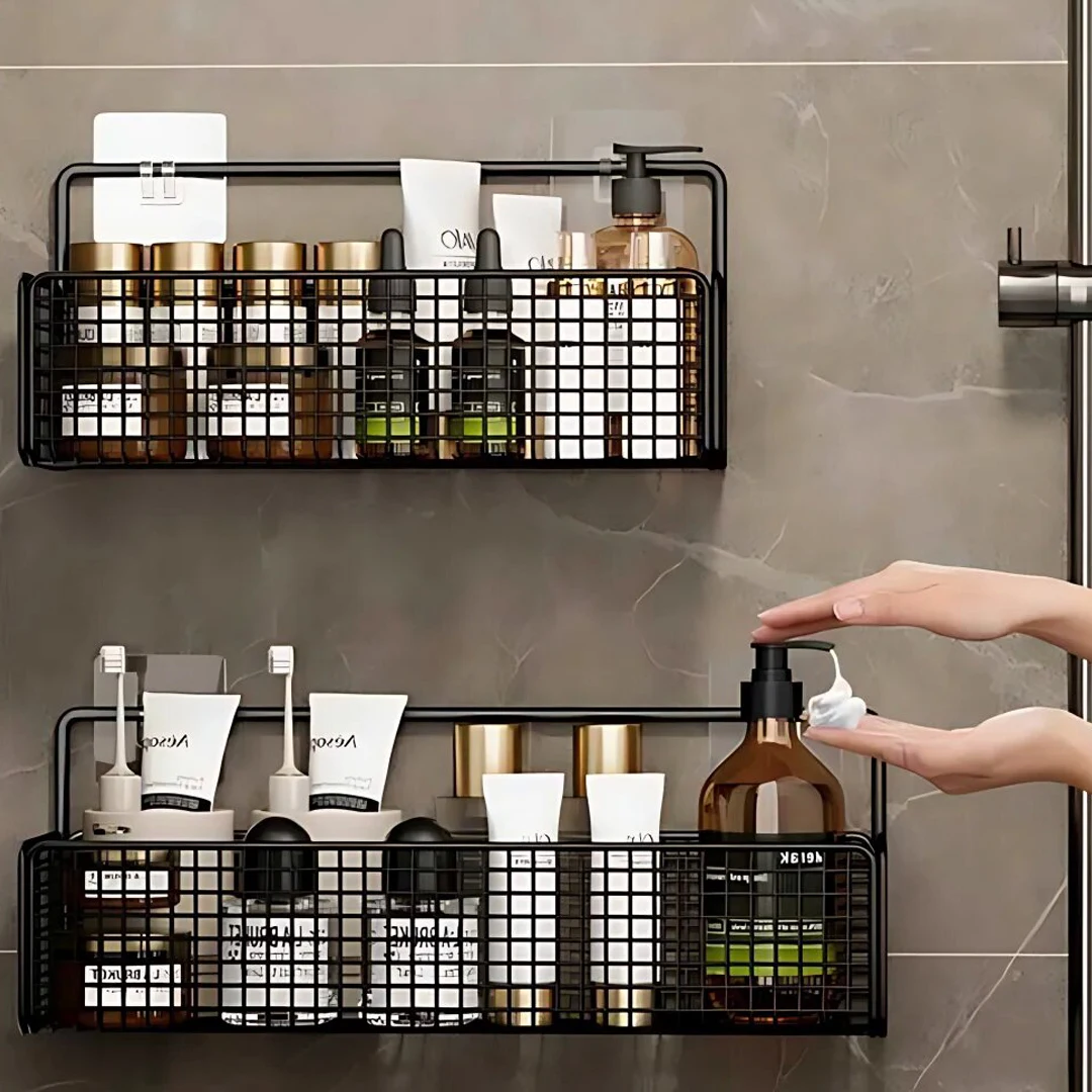 1-2PCS-Bathroom-Organiser-Multifunctional-Toiletries-Organiser-No-Punch ...