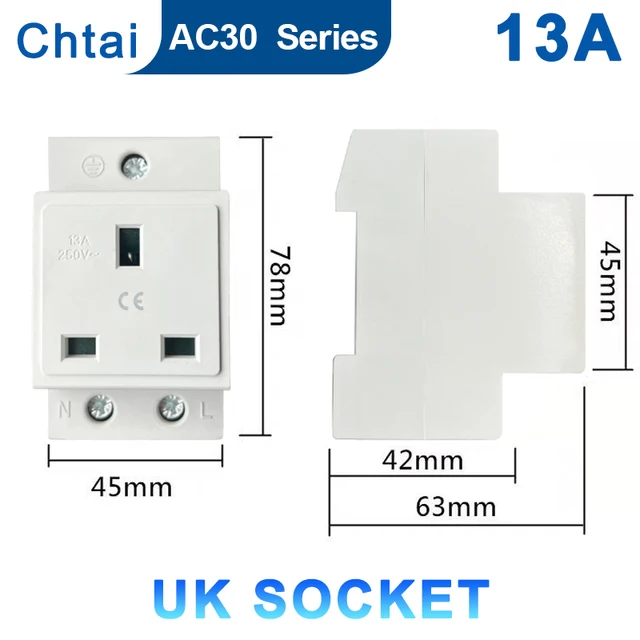 Ac30 Power Sockets Uk Usa Eu Fr Sa Standard Modular Din Socket 13A16A ...