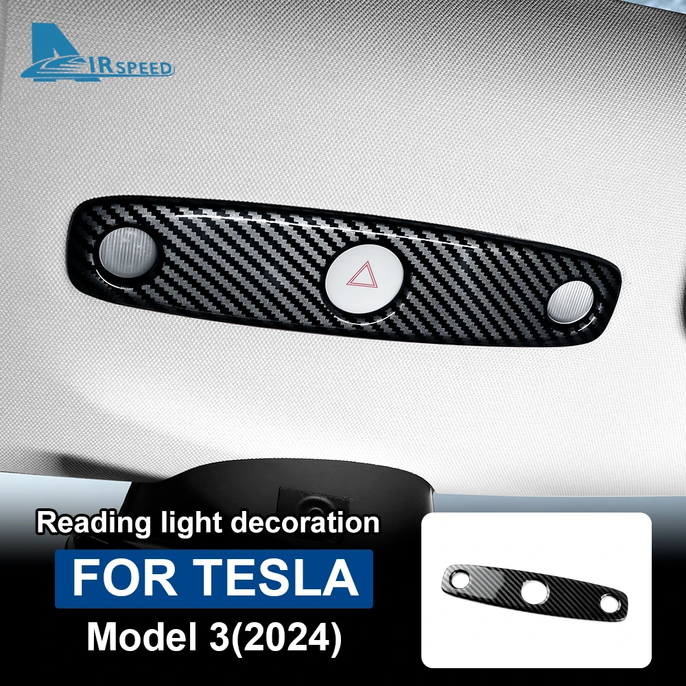 ABS-Carbon-Fiber-Reading-Light-Frame-Cover-For-Tesla-Model-3-Highland ...