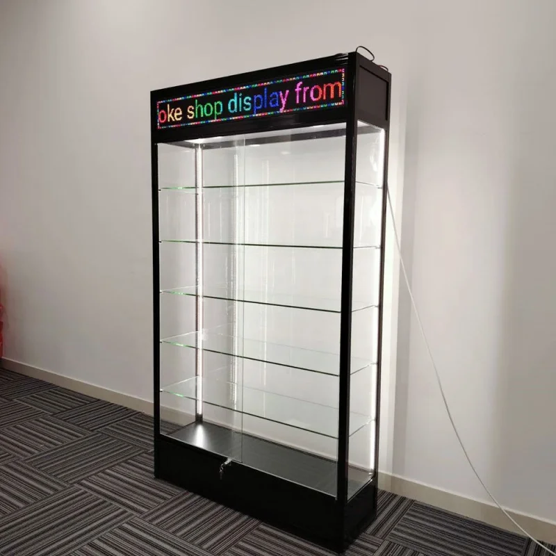custom-Smoke-Shop-Glass-Display-Cabinet-with-Display-Screen-and-Led ...