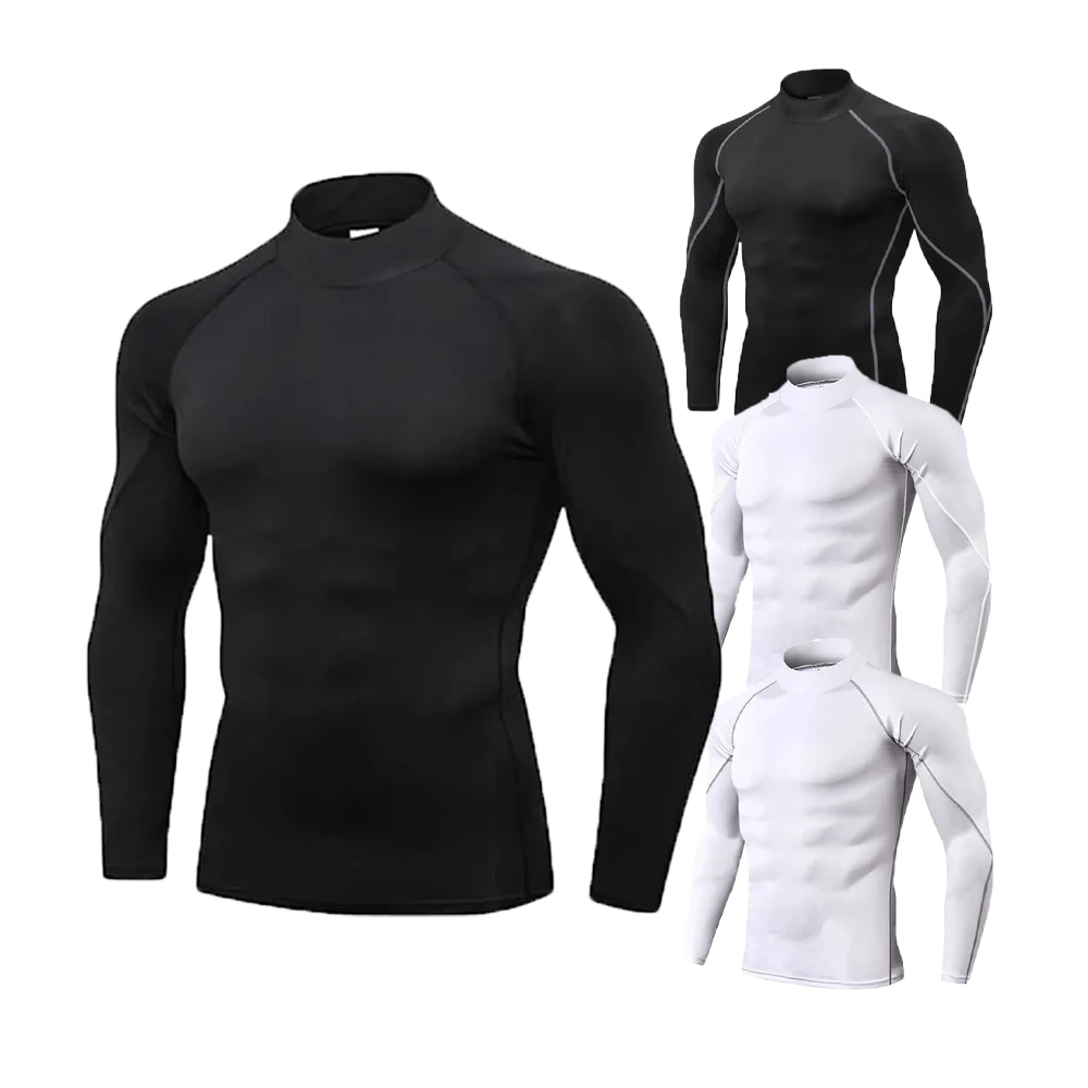 Men-s-Turtleneck-Quick-dry-Long-Sleeved-Compression-Long-Sleeved-Sports ...
