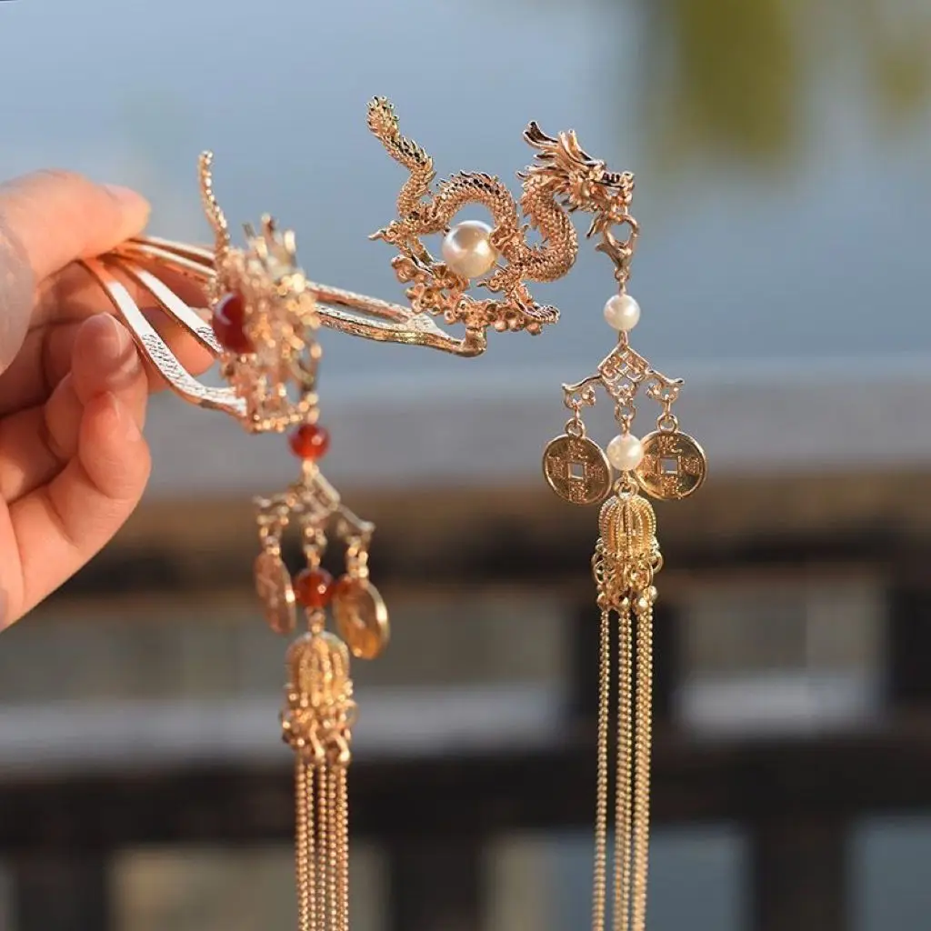 Womens-Gold-plated-Dragon-Hairpin-With-Tassels-Ancient-Style-Headwear.jpg