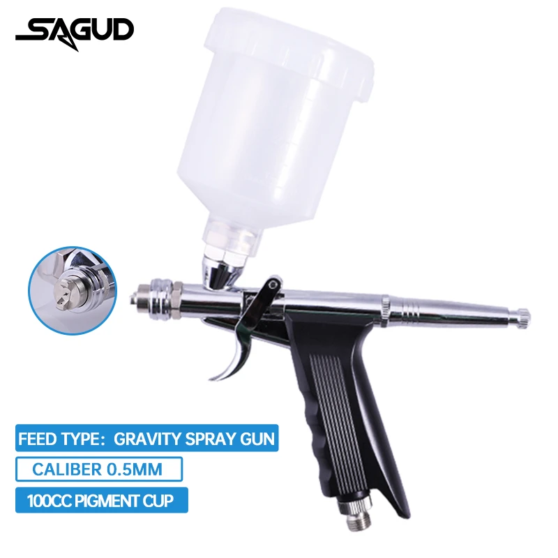 Professional 0.5mm Airbrush Set with Spray Gun Nozzle Cap Connector ...