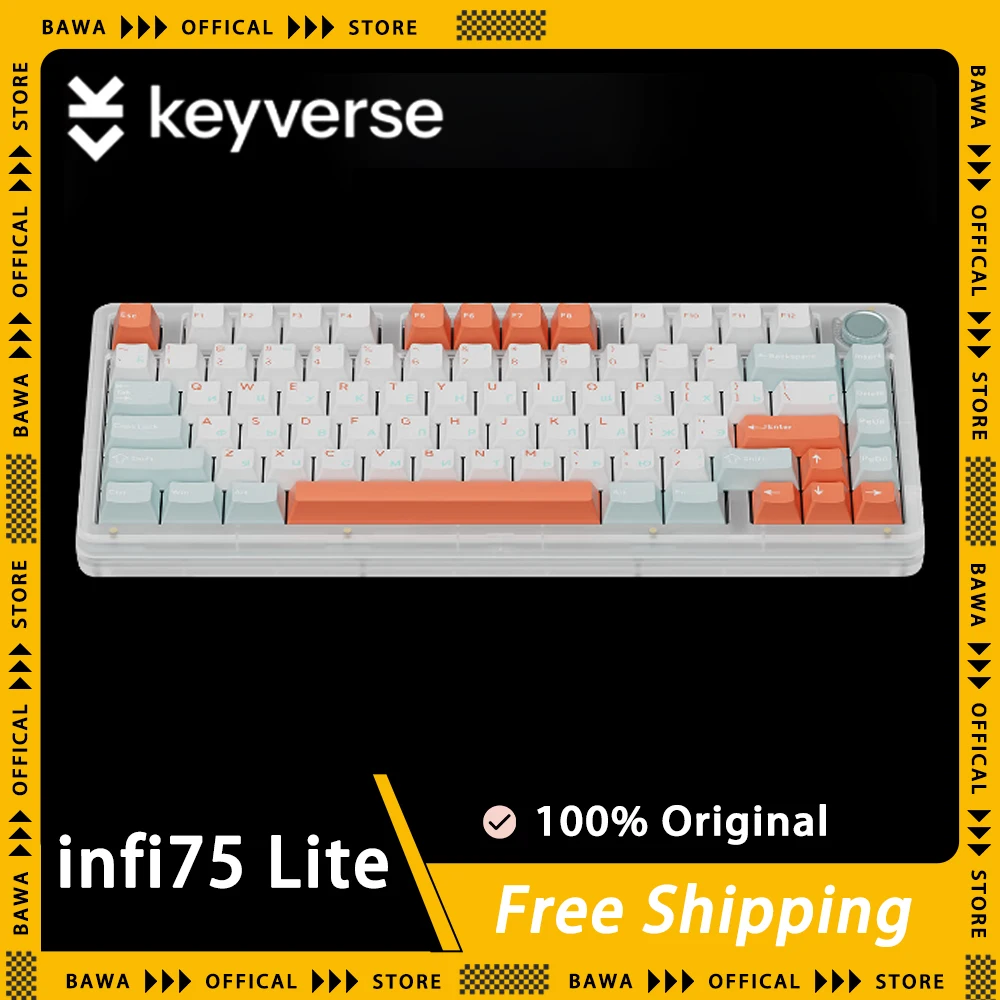 Keyverse-Infi75-Lite-Gaming-Keyboard-Tri-Mode-Multifunctional-Knob-Wireless-Mechanical-Keyboard ...
