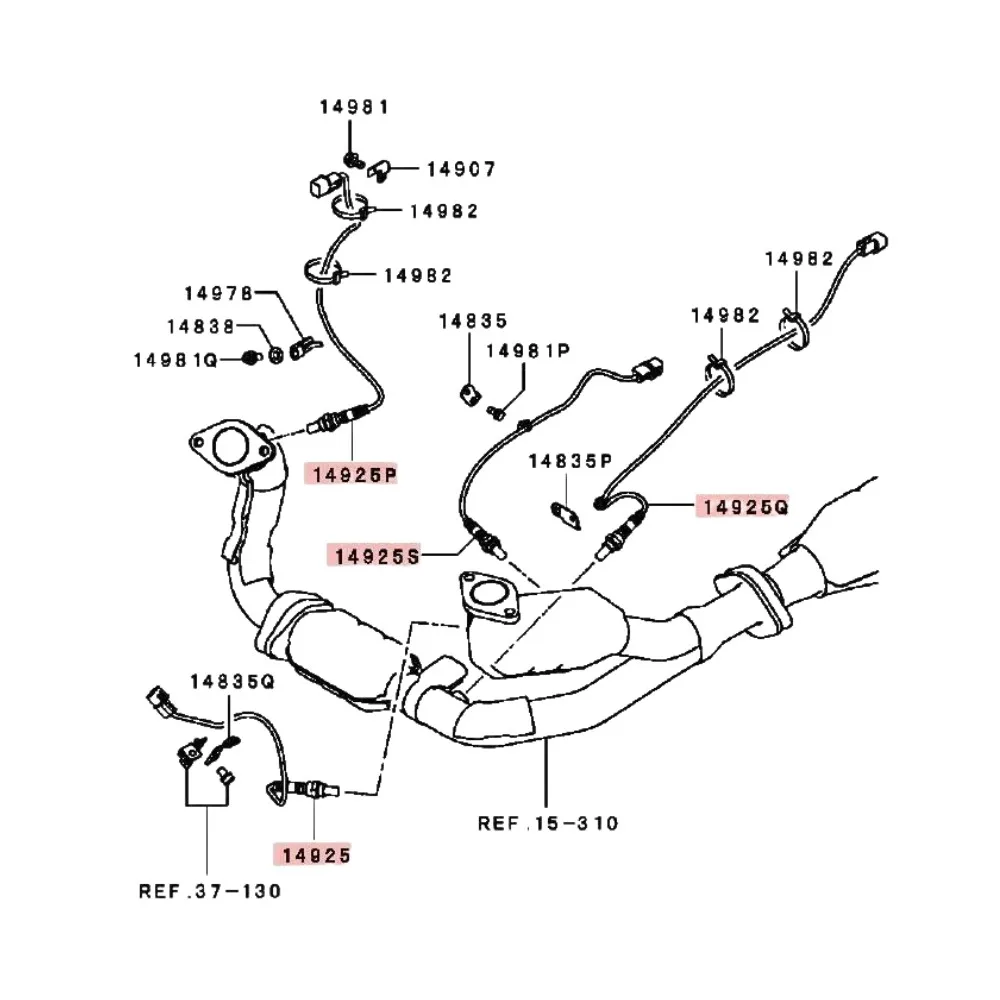 Set-of-4-Oxygen-Sensor-MN158916-MN158670-MN158917-MN158918-for ...