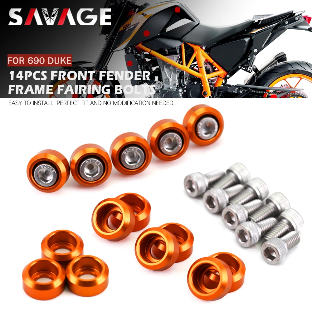 14pcs-Front-Fender-Frame-Fairing-Screws-For-690-DUKE-R-2012-2018 ...
