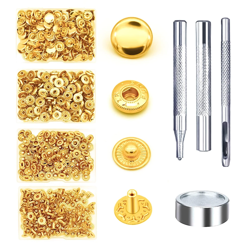 12.5mm Snap Buttons Fastener Kit Metal Heavy Duty Snap Buttons for ...