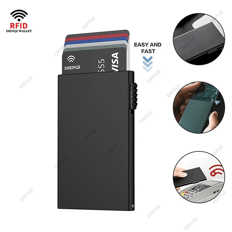 Billetera-inteligente-Rfid-para-hombre-y-mujer-tarjetero-de-Metal-fino ...