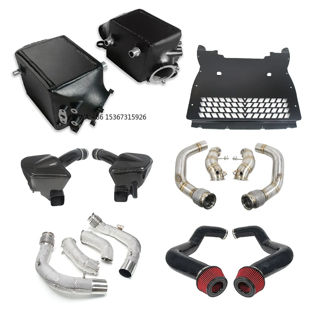 F90 G90 M5 F92 M8 S63 4.4T Downpipe Exhaust Front Mount Cold air Intake ...