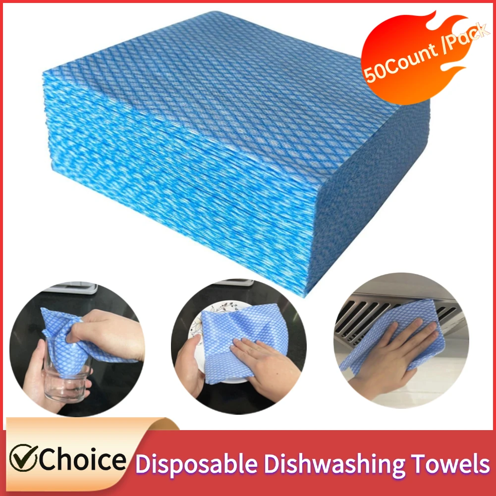 50PCS Disposable Table Paper Thickened Kitchen Dishcloth Towels Super ...