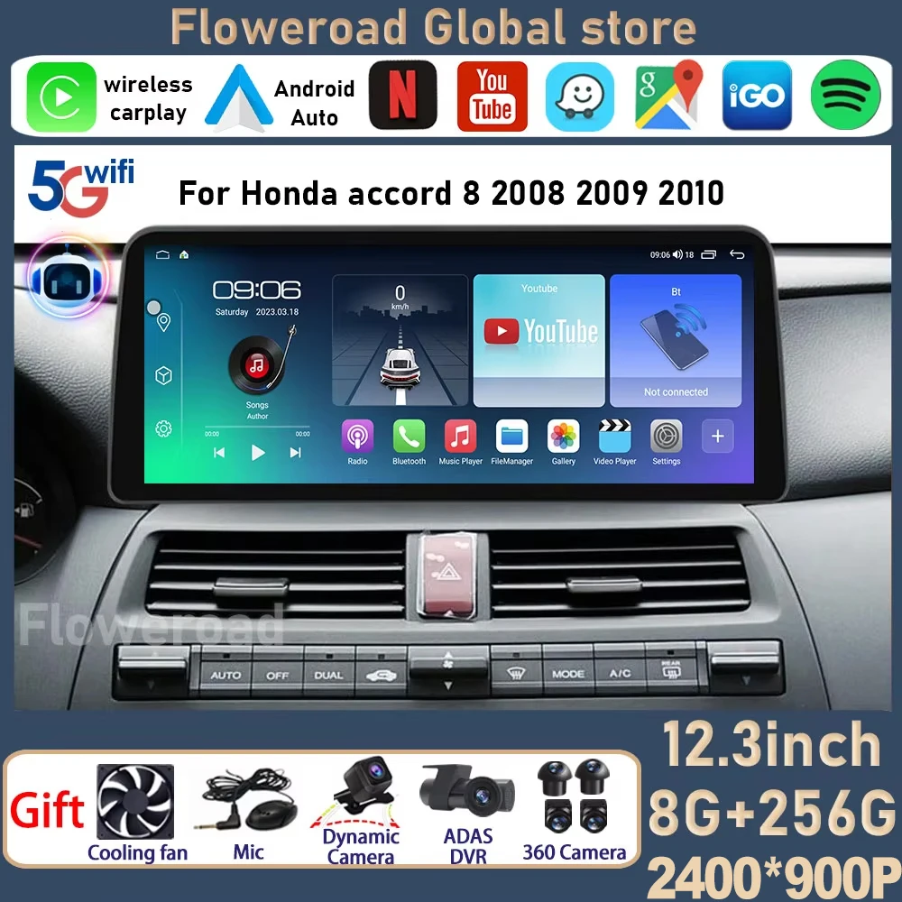 Android 15 For Honda accord 8 2008 2009 2010 Carplay Android Auto Car ...