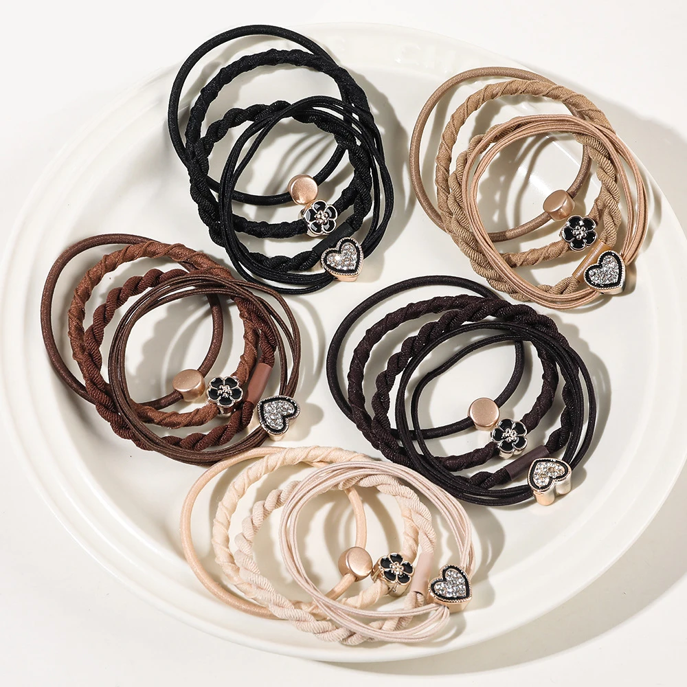 4PCS-Set-Women-Girls-Basic-Hair-Bands-Simple-Solid-Colors-Elastic ...