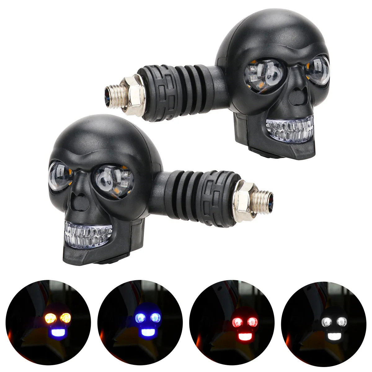 Motorcycle-Indicator-Turn-Signals-Lights-Skull-Dual-Color-Motorbike ...