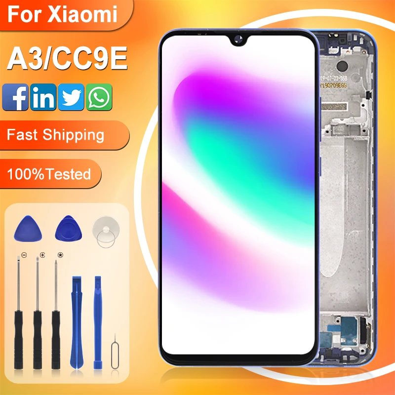 OLED 6.01 Inch Mi CC9E Display For Xiaomi Mi A3 LCD Touch Screen Digitizer Mi A3 Assembly Free ...