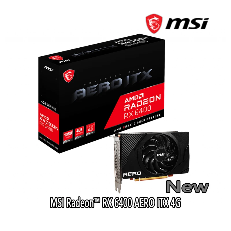 MSI Radeon RX 6400 AERO ITX 4G New RX6400 16 Gbps 4GB GDDR6 64-bit 6nm ...