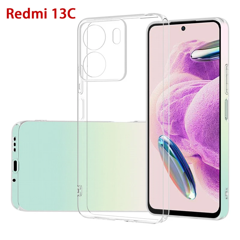 Clear-Case-For-Redmi-13C-Slim-Soft-TPU-Transaprent-Clear-Phone-Cases-On ...