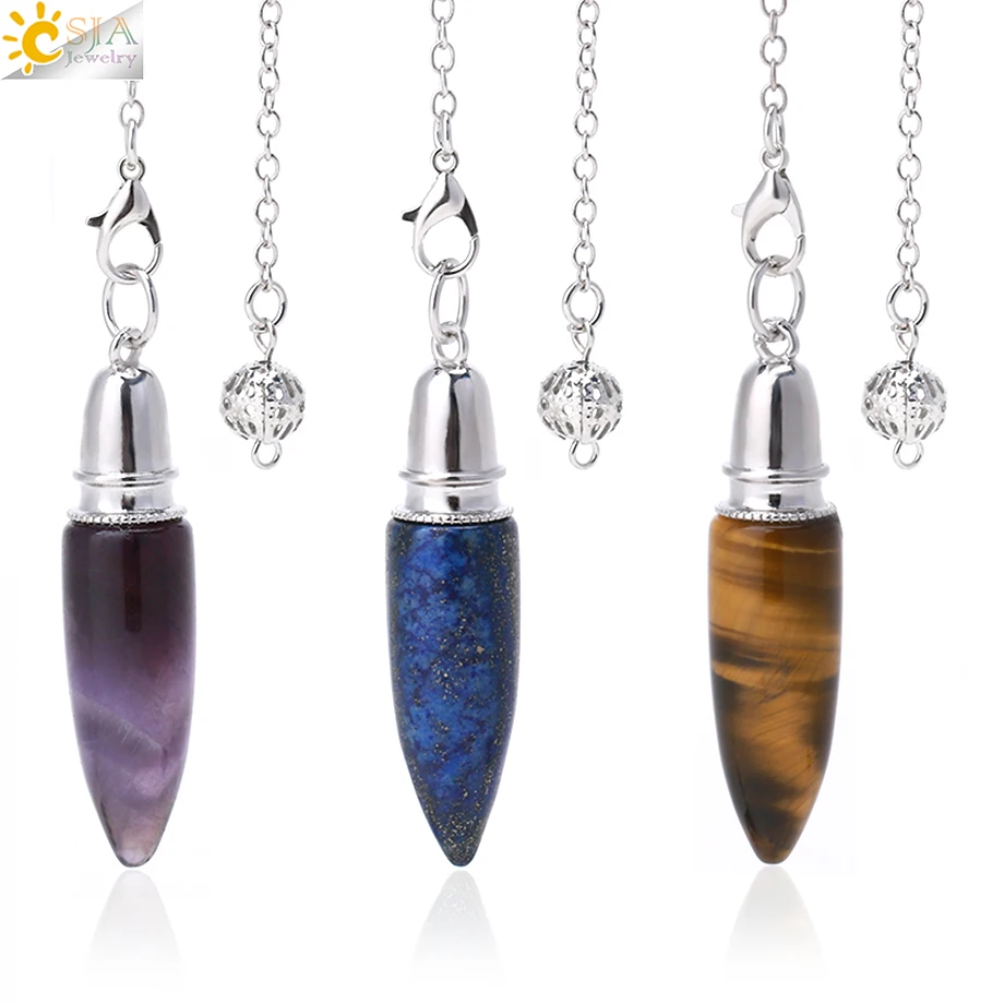 Natural Stone Pencil Point Pendulum Crystal Pendant Pendulum for ...
