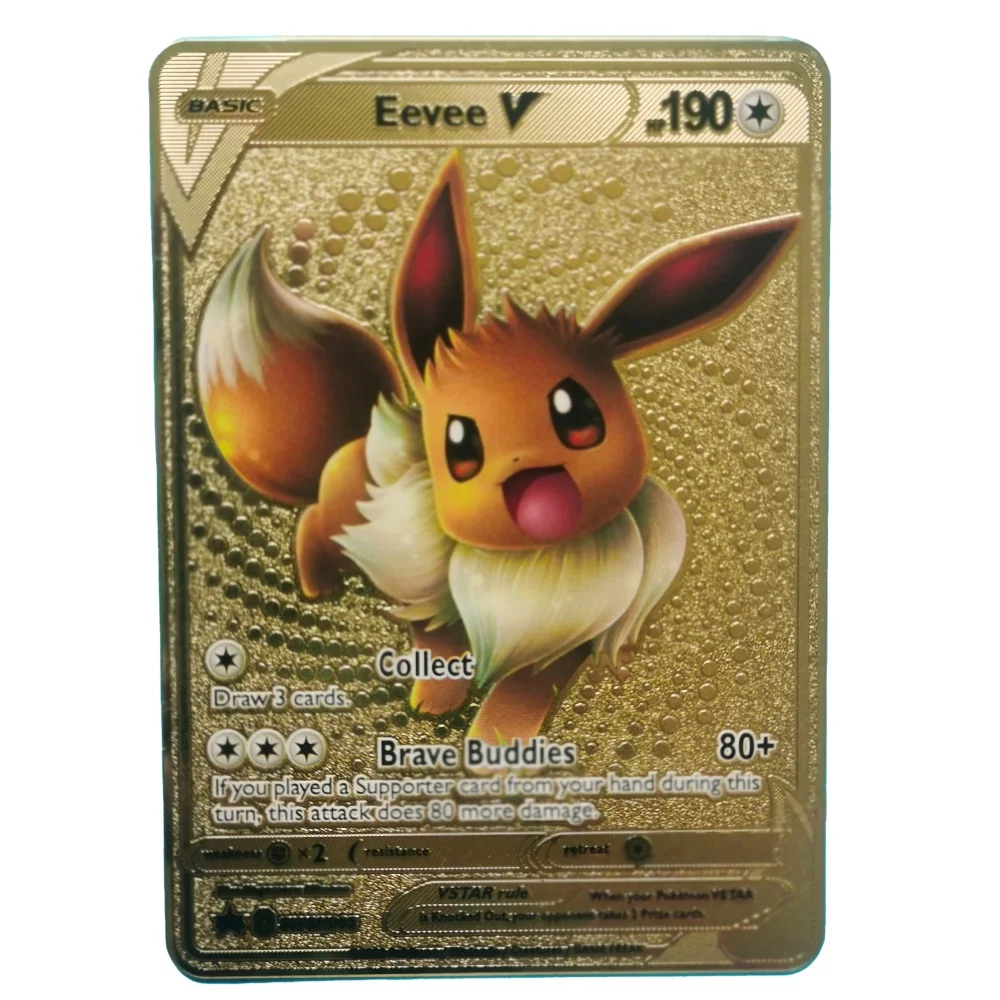 20 Style New Cards Gold Metal Cards English Hard Iron Cards Mewtwo ...