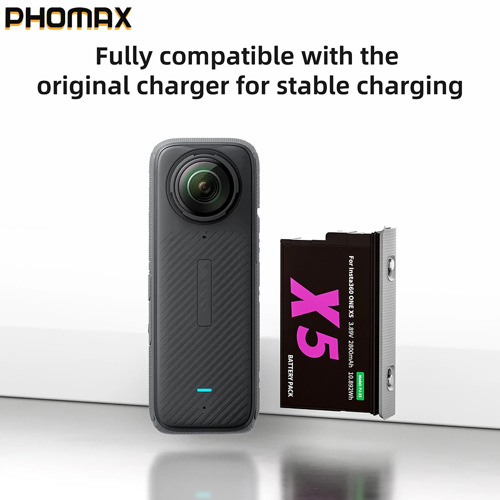 PHOMAX 2800mAh Camera Batteries For Insta360 X5 Replacement Battery ...