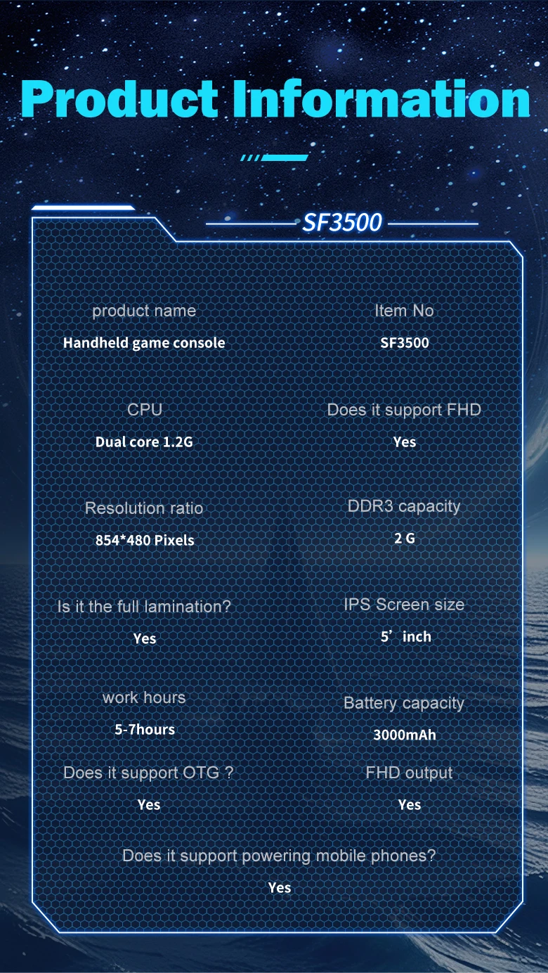 SF3500 Handheld Game Console with 5-Inch IPS Screen, 20000 Games ...