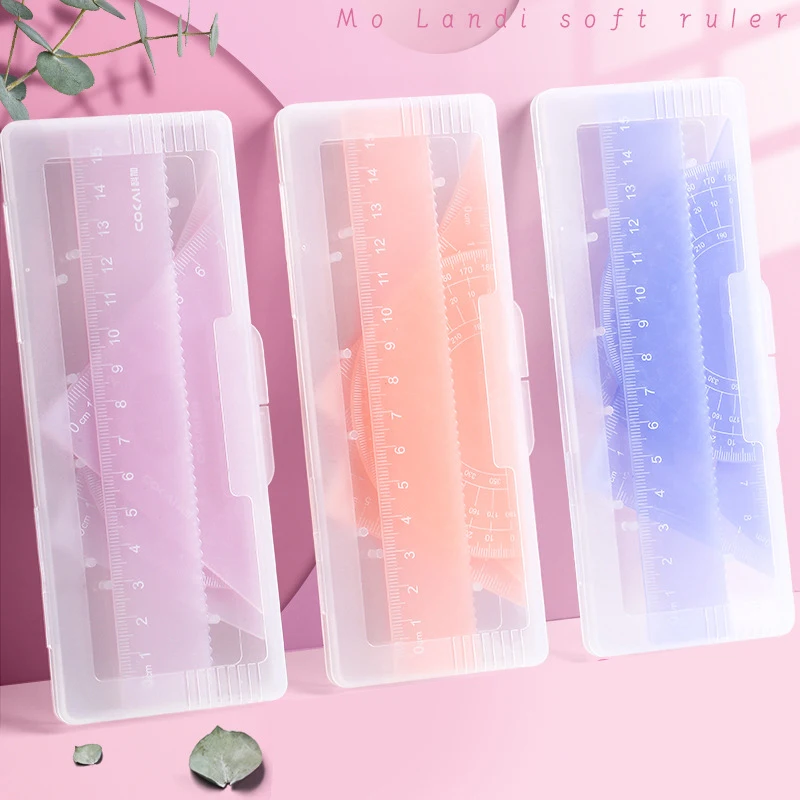 4Pcs-Transparent-Jelly-Colored-Ruler-Set-Students-Math-Geometry-Ruler ...