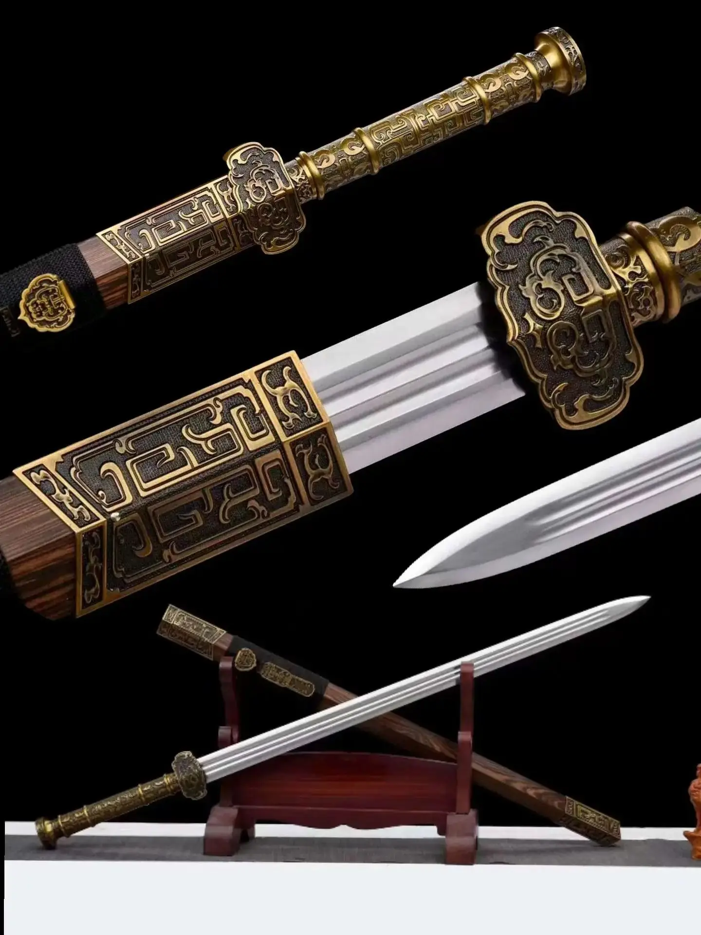 Chinese-Kungfu-Battle-Sword-As-Wishes-Real-Handmade-Refined-Extreme ...