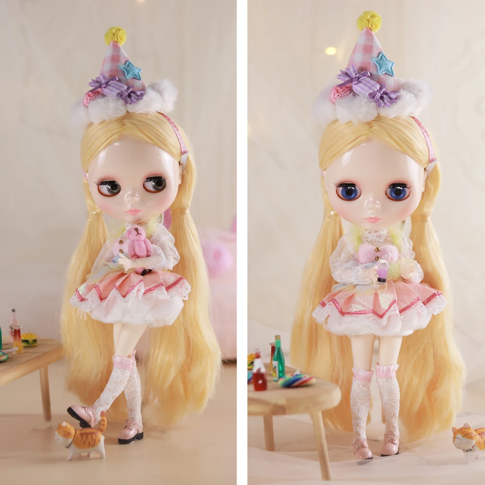 Neo Blythe Muñeca con cabello rubio, piel blanca, cara linda y ...