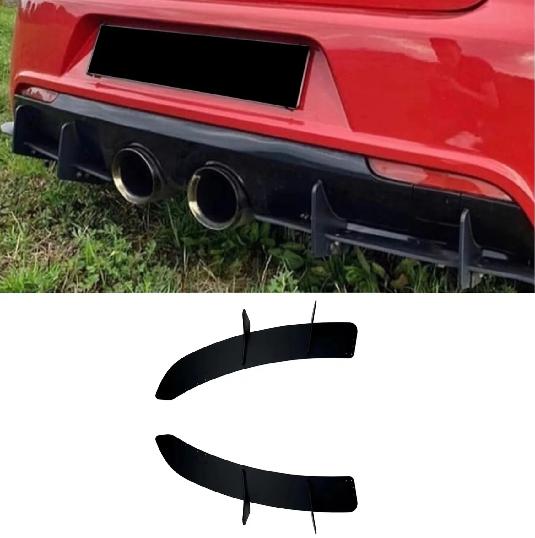 For-VW-Golf-6R-MK6-R-6R-2009-2012-Car-Rear-Bumper-Lip-Diffuser-Spoiler ...