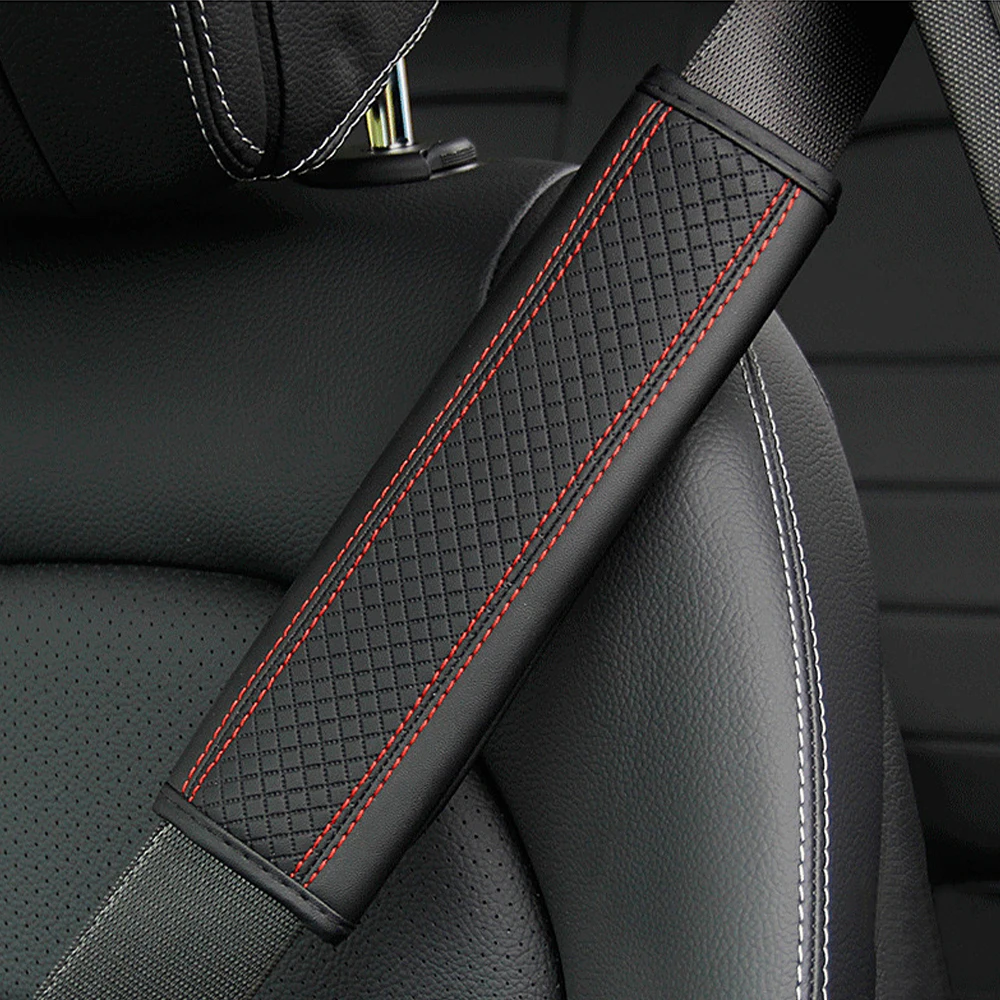 2PCS-Car-Seat-Belt-Pads-PU-Leather-Safety-Belt-Shoulder-Cover ...