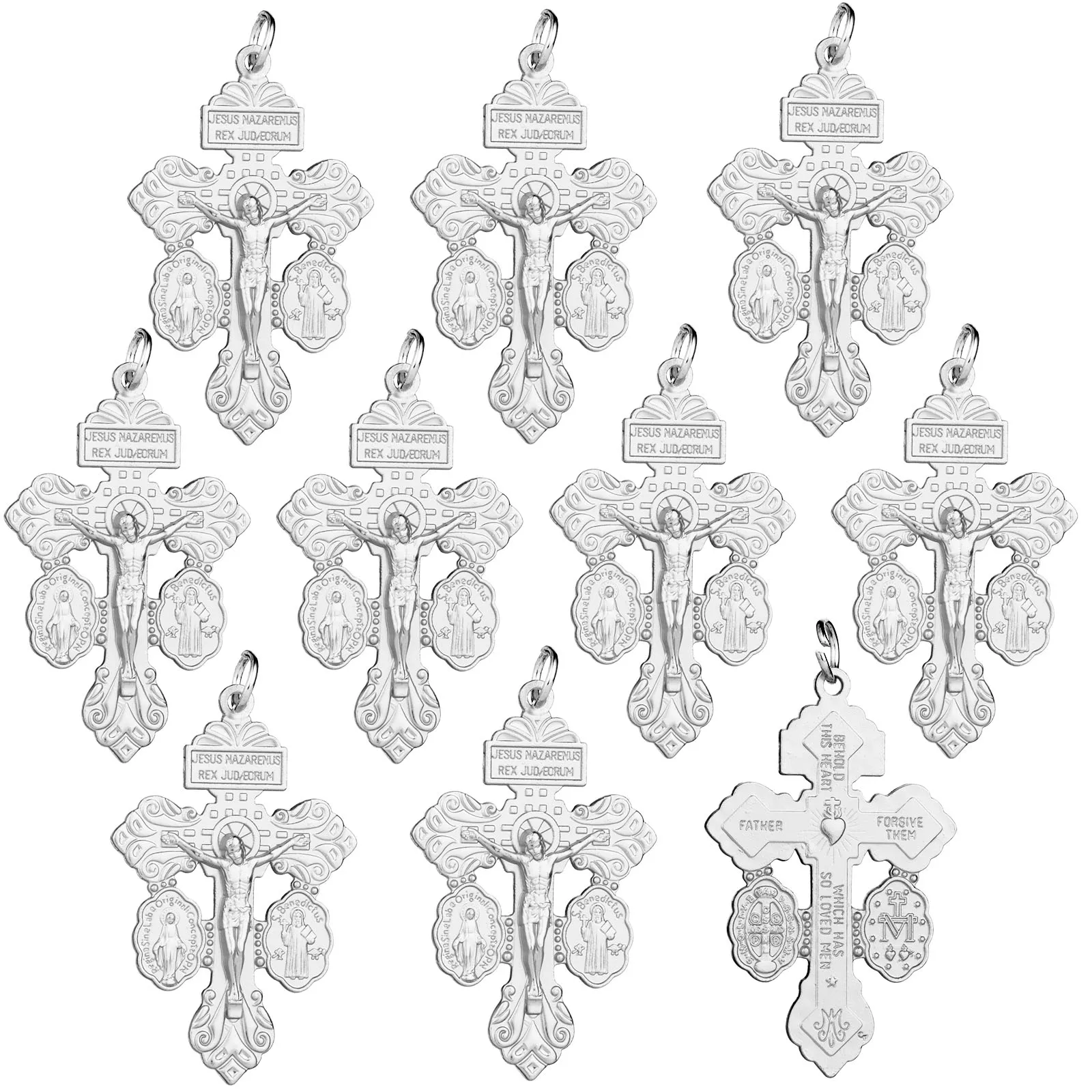Diyalo 10Pcs Catholic Kit-Pardon Crucifix Pendant with Benedict ...