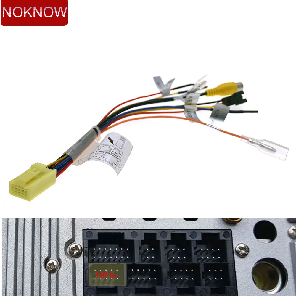10-Pin-Camera-Reverse-RCA-Amp-Conp-Auto-Ant-Output-Wire-Harness-Adapter ...