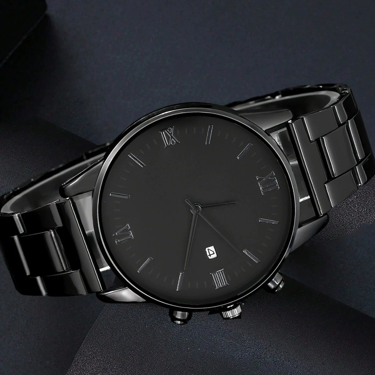 New Hot Watches Fashion Men Stainless Steel Watch Luxury Calendar ...