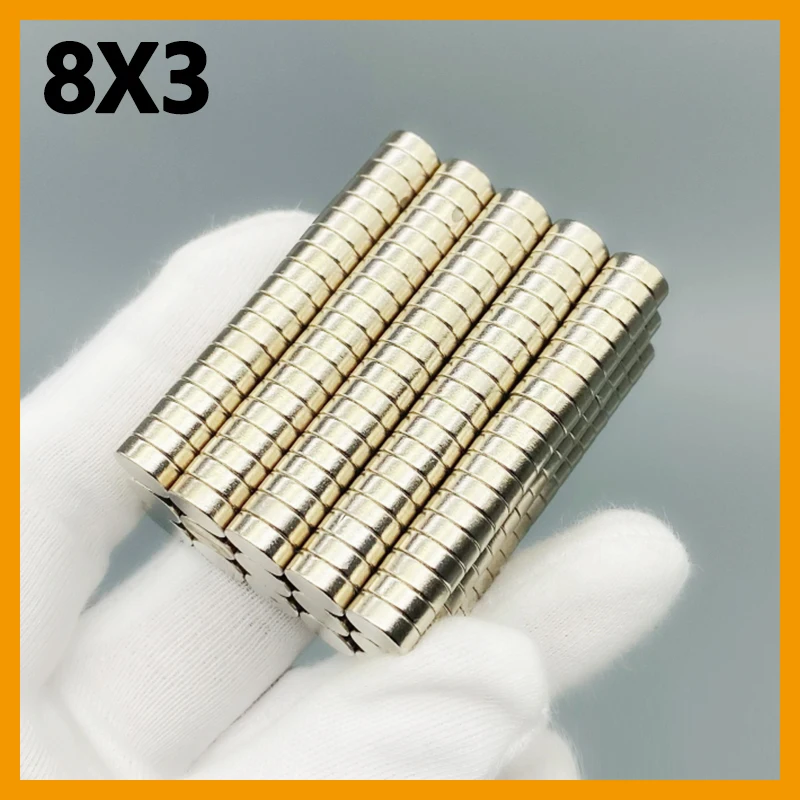 10-1000pcs 8x3mm Magnet Round Small Shape for Fridge Garage Office ...