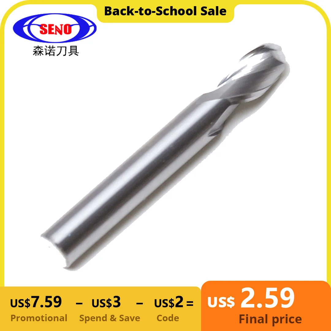 SENO-HRC55-Endmill-Aluminum-Ball-Head-End-Mill-2-blade-Copper-Machining ...