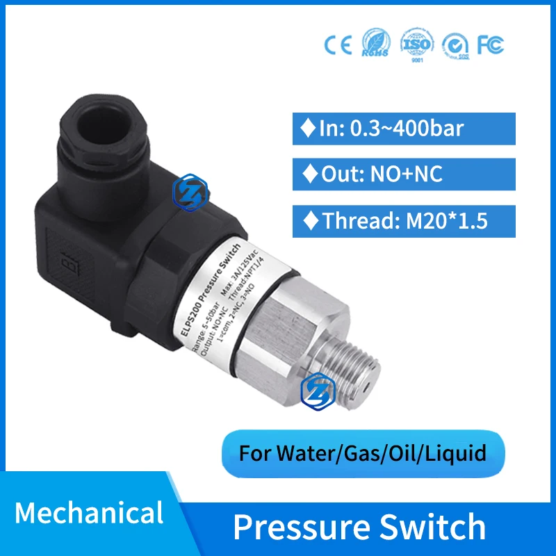 0-3-400Bar-Hydraulic-General-Adjustable-Pressure-Switch-Mechanical-Gas ...