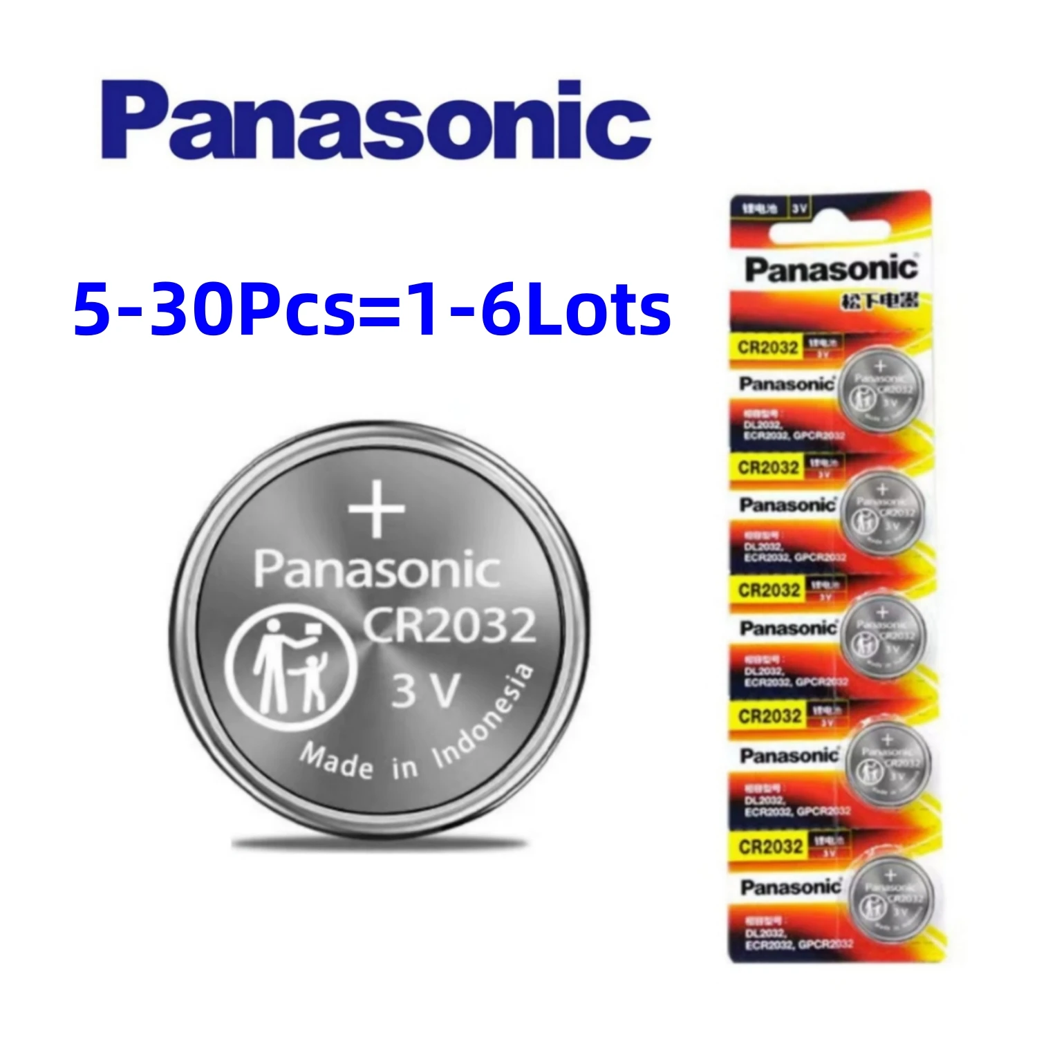5-30pcs-Original-PANASONIC-CR2032-CR-2032-3V-Lithium-Battery-For-Watch ...