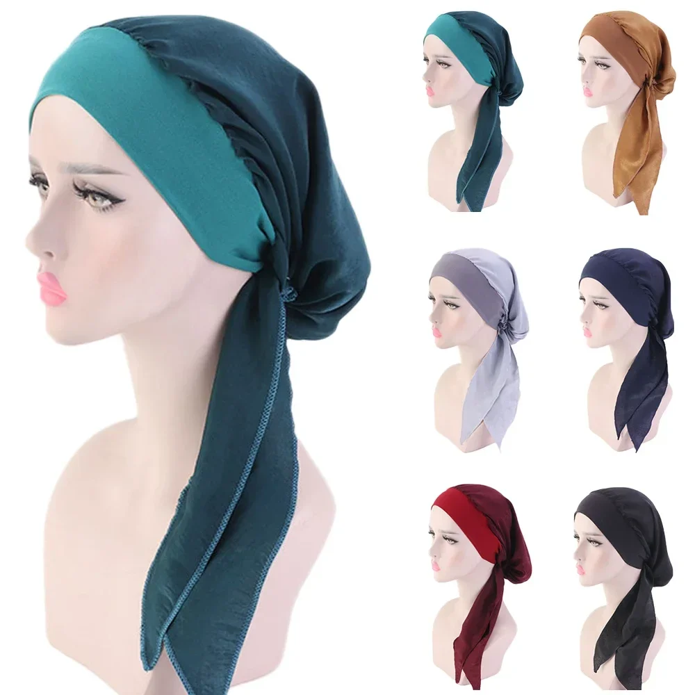 Muslim Women Hair Loss Cancer Chemo Cap Turban Beanie Islamic Head Wrap ...