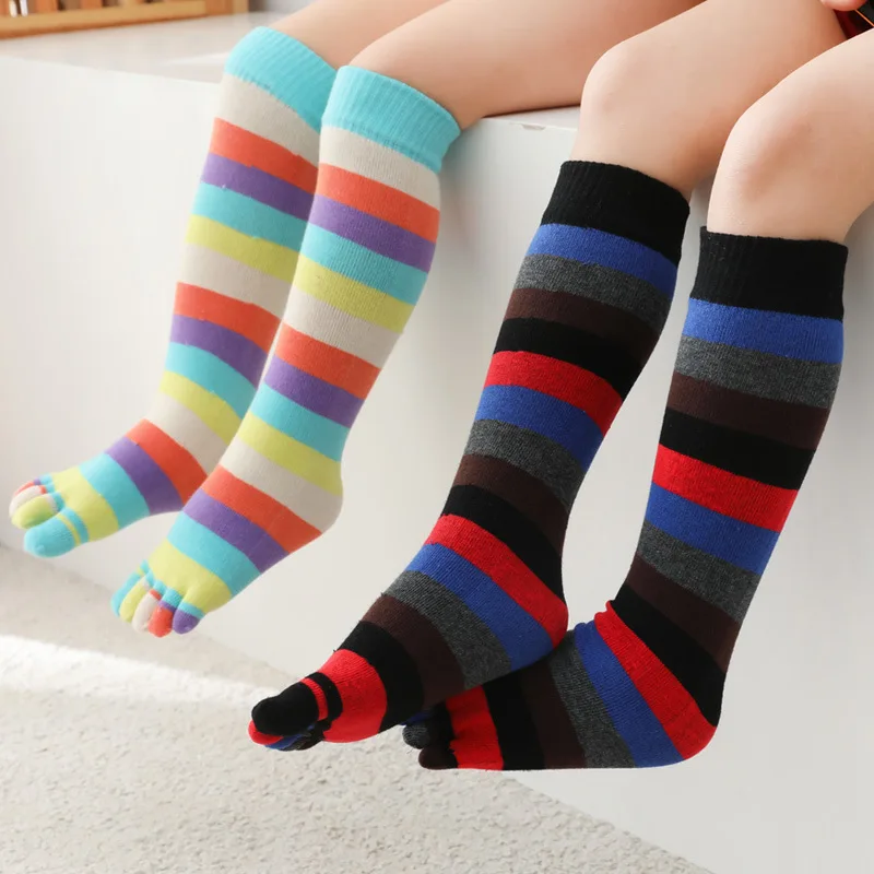 Five Finger Socks Women Stripe | Colorful Stripe Five Toe Socks - 5 ...