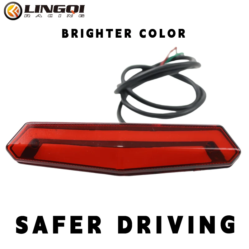 LINGQI RACING Red Stop Clear Signal Indicator Tail Light Rear Brake ...